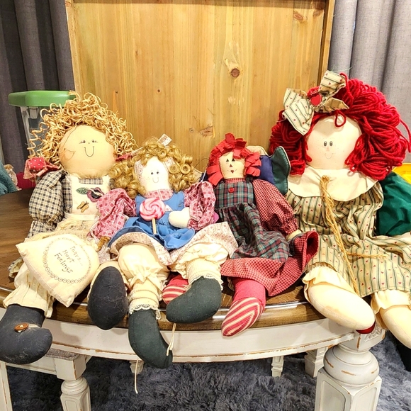 Toys | 4 Vintage Antique Rag Dolls | Poshmark